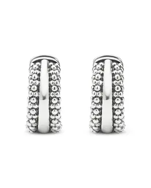 Lagos Sterling Signature Caviar Huggie Hoop Earrings