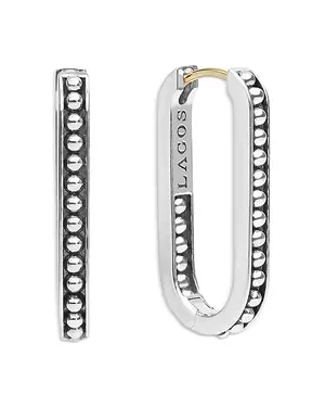 Lagos Sterling Signature Caviar Beaded Hoop Earrings - Silver