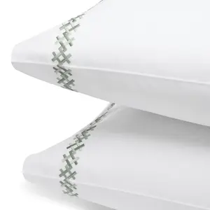 MATOUK Atticus Embroidered Percale Sheet Set, Queen Exclusive