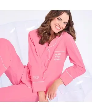 AME & LULU Long Pajama Set - Pink Pickle Sleep Repeat