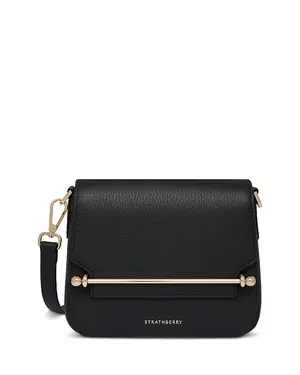 Strathberry Ace Mini Leather Crossbody Bag - Black