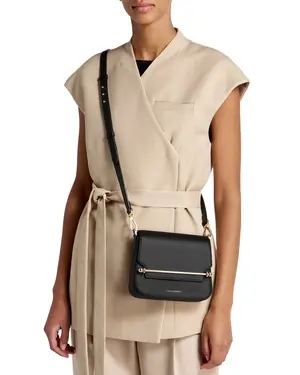 Strathberry Ace Mini Leather Crossbody Bag - Black