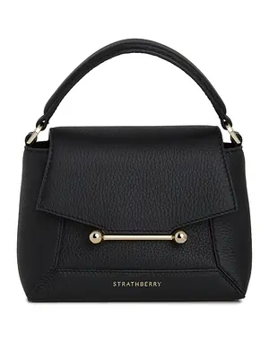 Strathberry Mosaic Nano Small Leather Crossbody Bag - Black