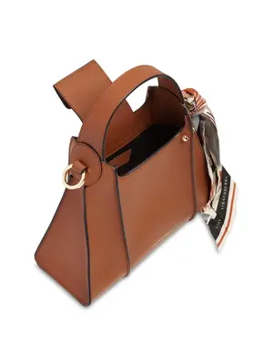 Strathberry Arkshell Medium Leather Handbag - Chestnut