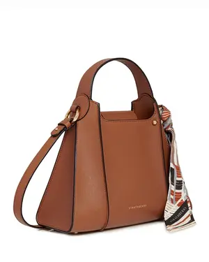 Strathberry Arkshell Medium Leather Handbag - Chestnut