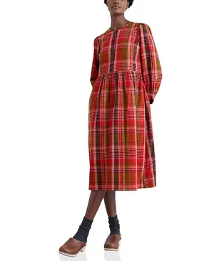 SEASALT CORNWALL Plaid Midi Dress