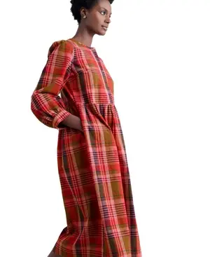 SEASALT CORNWALL Plaid Midi Dress