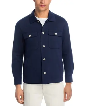 Eleventy Cotton Jersey Overshirt - Navy