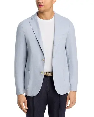 Eleventy Cotton Jersey Soft Jacket - Light Blue/ Grey