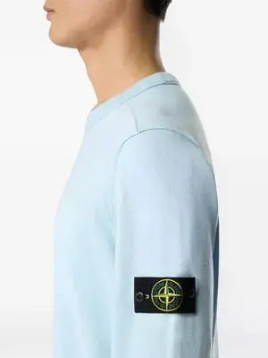 Stone Island Logo-patch Crew-neck Sweatshirt - Blue