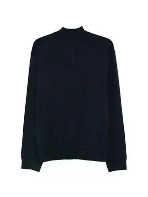 Paul & Shark Zip Mock Neck Sweater - Blue