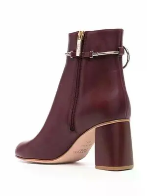 Red Valentino Bow-detail Leather Ankle Boots