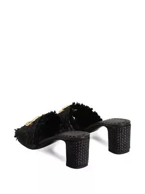 Dolce & Gabbana Raffia Mules With Braid And Fringe Detailing