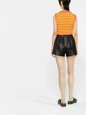 Red Valentino Leather Mini Shorts