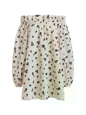 Essentiel Antwerp Floral-print Ruffled Mini Dress - White