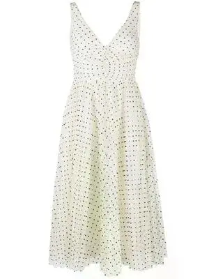 Red Valentino Polka Dot Flared Dress
