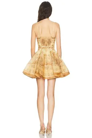 Zimmermann Luna Twist Mini Dress - Tan Perla Paisley