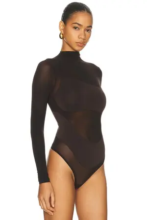 Wolford Shade String Bodysuit In Brown