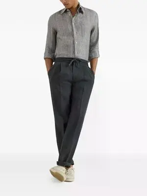 Brunello Cucinelli Pleated Drawstring Trousers - Grey