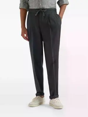 Brunello Cucinelli Pleated Drawstring Trousers - Grey