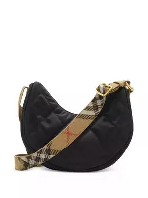 Burberry Horseshoe Quilted Nylon Crossbody Bag - Black