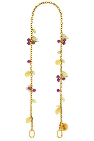 Saint Laurent Saint Laurent Lemon Charms Chain In Metallic Gold Viola  Giallo  & Verde