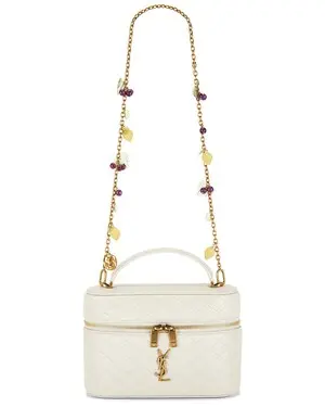 Saint Laurent Lemon Charms Chain In Metallic Gold - Viola, Giallo, & Verde