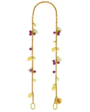 Saint Laurent Lemon Charms Chain In Metallic Gold - Viola, Giallo, & Verde