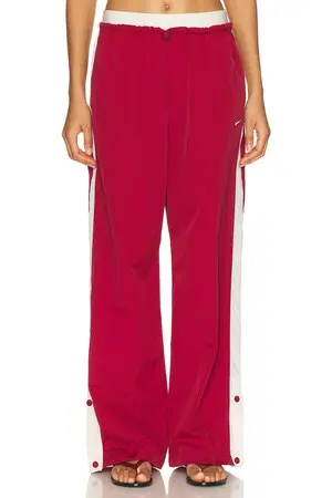 Nike Parachute Side Button Pant In Red - Team Crimson & Chalk