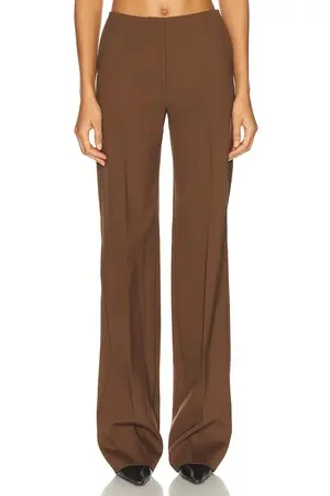 MUGLER Straight Leg Pant In Brown - Tobacco