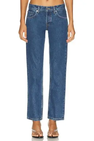 EB DENIM Ariel Mid Rise Wedgie Jeans In Blue - Manhattan