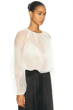 FRAME Sheer Balloon Blouse