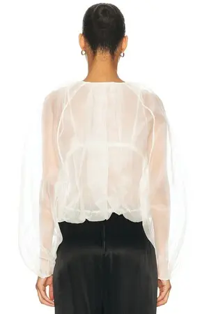 FRAME Sheer Balloon Blouse