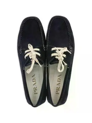 Prada Suede Boat Shoes