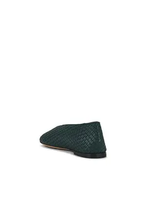 Bottega Veneta Rosa Ballet Flat In Dark Green