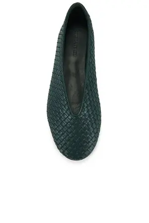 Bottega Veneta Rosa Ballet Flat In Dark Green