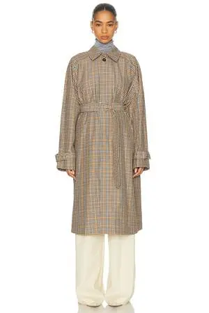 FRAME The Plaid Mac Coat In Brown
