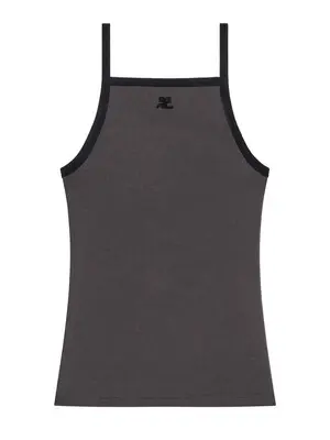 COURREGES Contrasting Tank Top - Charcoal