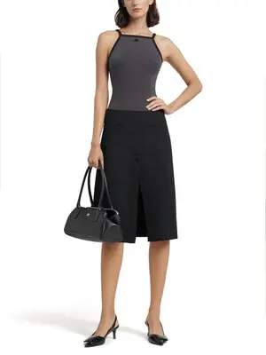 COURREGES Contrasting Tank - Charcoal