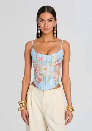 Retrofete Moxie Top - Bleu Fleur Tropicale