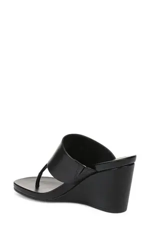 Franco Sarto Talea Calf Hair Wedge Sandal - Black