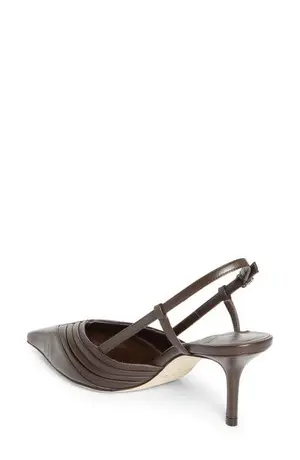 JIMMY CHOO Afia Pointed Toe Slingback Pump - Chocolate/chocolate
