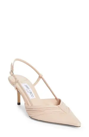 JIMMY CHOO Afia Pointed Toe Slingback Pump Macaron/macaron