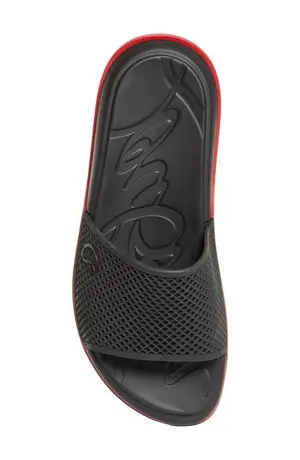 CHRISTIAN LOUBOUTIN Rubber Slide Sandal - Black