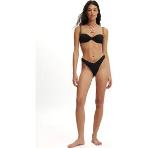 BODY Dip Front High Side Brazilian Bikini Bottom - Black
