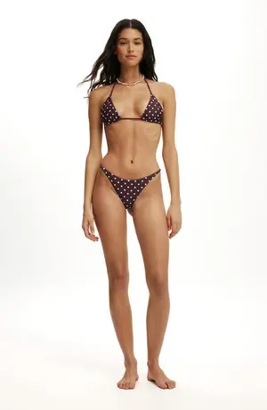 BODY Micro String Thong Bikini Bottom - Missy Spot Plum Kiss