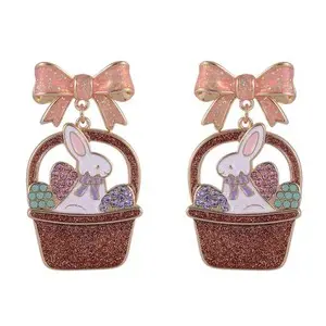 HALLMARK Easter Basket And Bunny Earrings