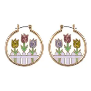 HALLMARK Tulip Theme Hoop Earrings