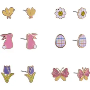HALLMARK 6 Pack Easter Theme Stud Earring Set - Pink