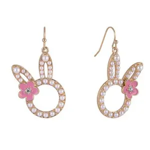 HALLMARK Bunny Silhouette Dangle Earrings - White